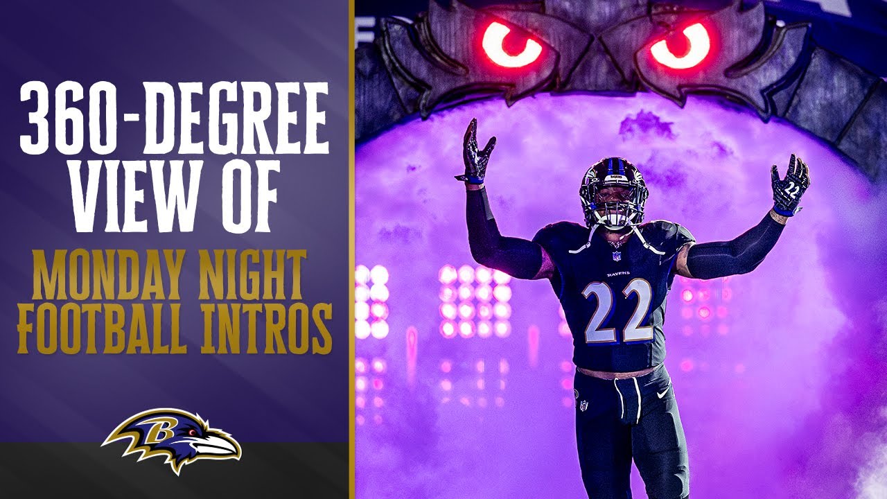 360 Degree View of Baltimore Ravens Introductions for Monday Night ...