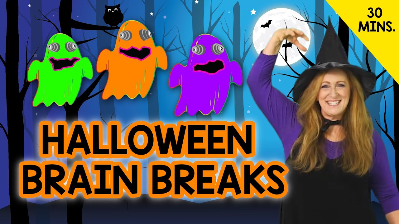 Halloween Brain Breaks | Rainbow Ghosts, Zombies, Monsters & More! | 30 ...