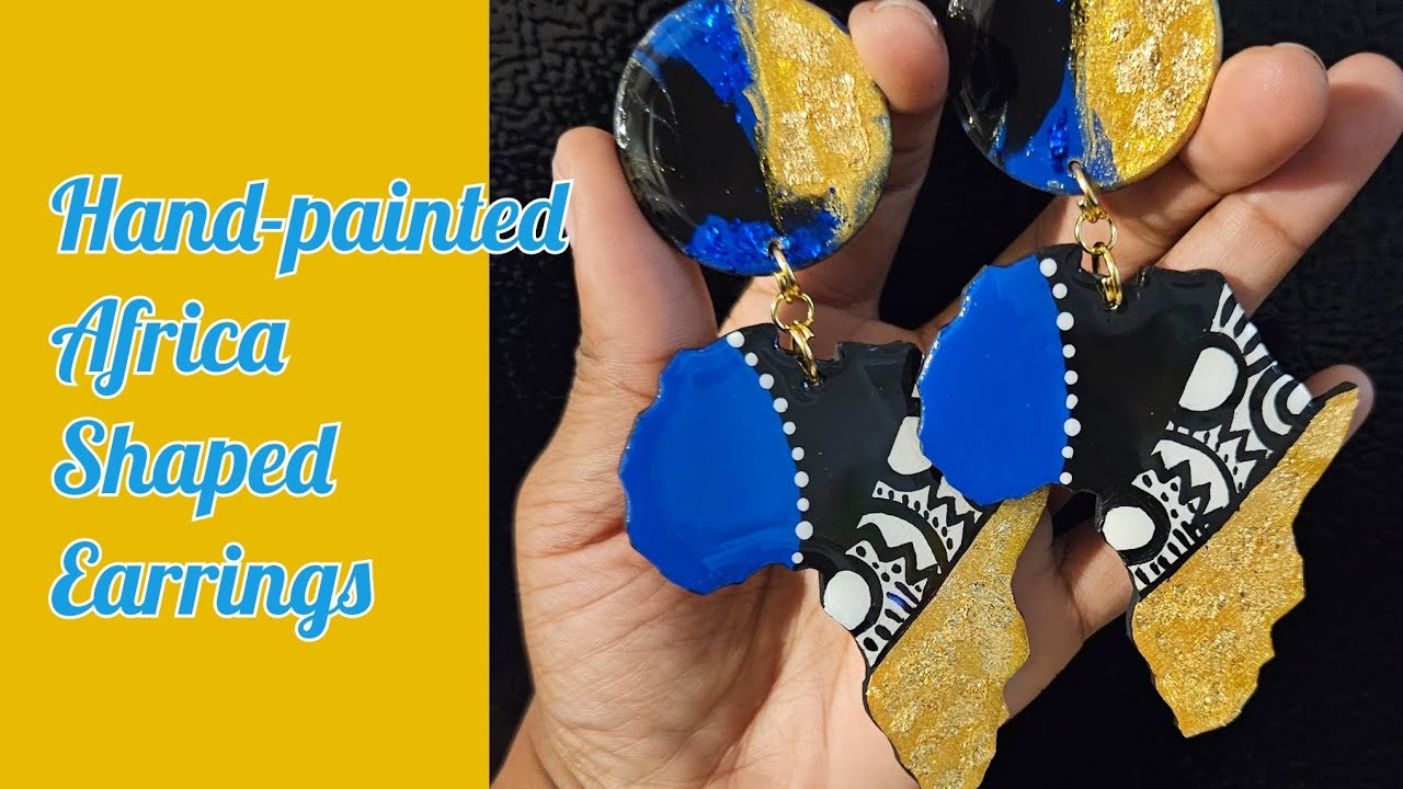 Hand-painted Africa shaped Earrings - YouTube