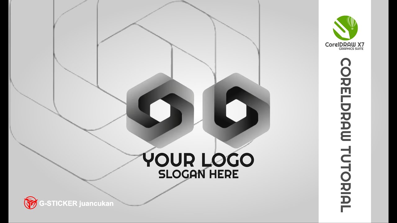 how to draw a hexagon logo by rotating duplicates and gradients in ...