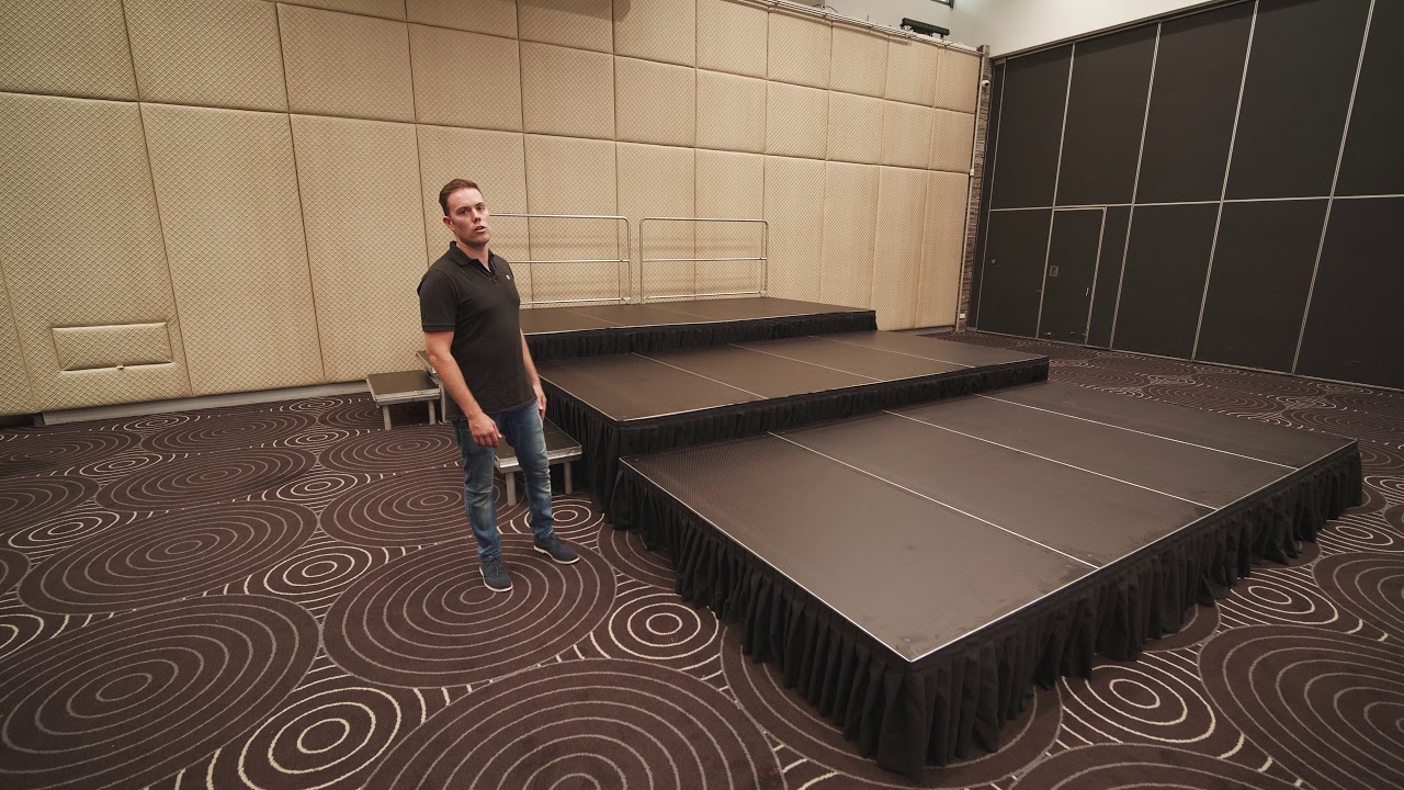 Tiered Staging- Custom grand stands and tiered stage hire - YouTube