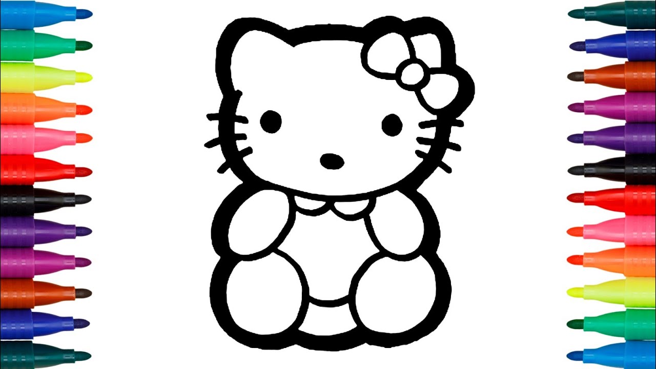 Hello Kitty Drawing and Coloring for Kids, Toddlers _ Learn How to Draw ...