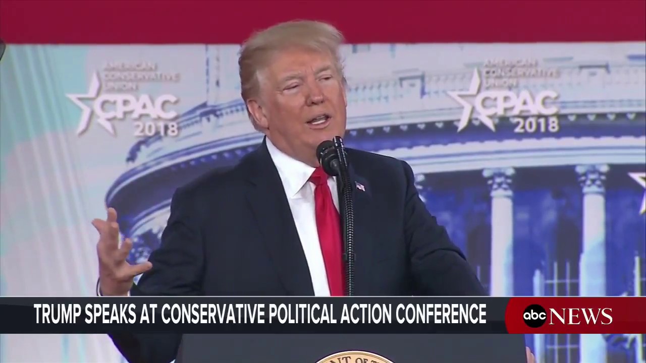 President Donald Trump delivers remarks at CPAC conference | ABC News ...