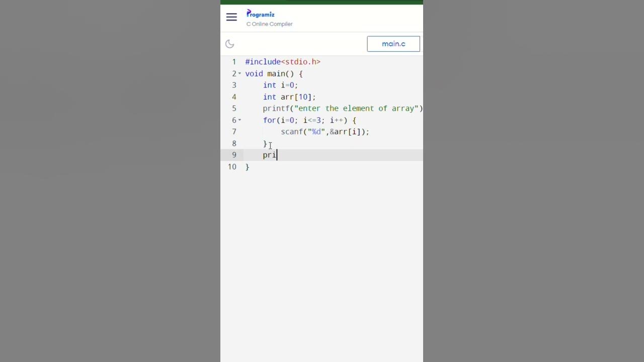 How To Implement An Array With C Program Cprogramming Codemasters Ccode Python Cpattern
