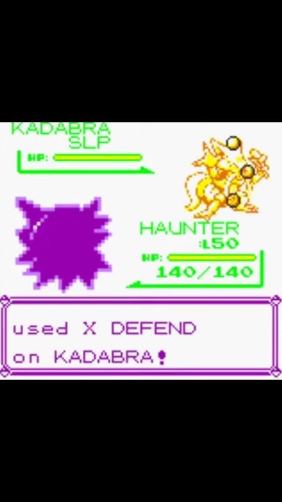 Ash's Haunter VS Sabrina's Kadabra (Pokemon Yellow) #nintendo #pokemon - YouTube