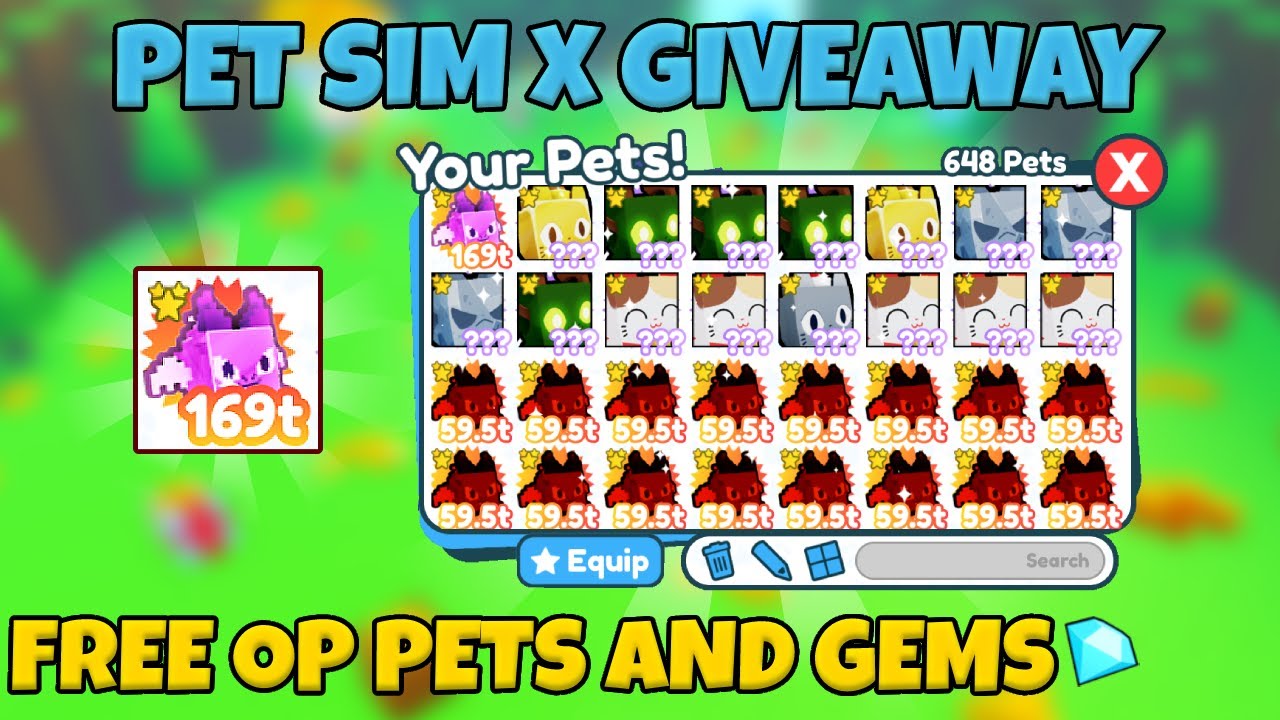 🔴LIVE! PET SIM X | FREE RAINBOW PIXEL DEMON & GEMS💎| EXCLUSIVE GIVEAWAY ...