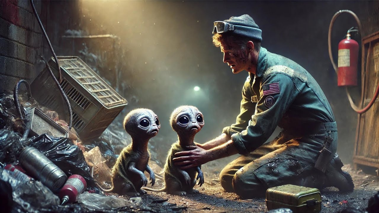 Poor Twin Puppies of Alien Creature Found by a Human Mechanic with ...