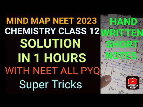 SOLUTIONS CHEMISTRY CLASS 12 ONE SHOT | NEET MIND MAP SERIES | #neet # ...