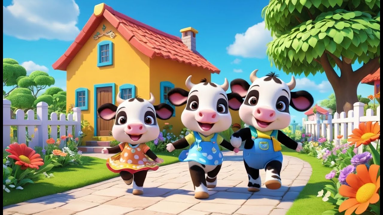 Baby Moo Moo Dancing | Cute Baby Cow Dance Song for Toddlers | Fun Farm ...