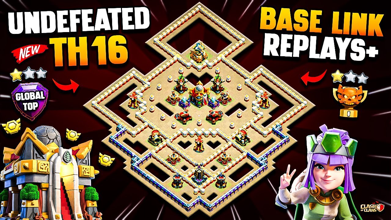BEST TH16 Base LINK With Replays (ONLY 1 STAR Town Hall 16 ...