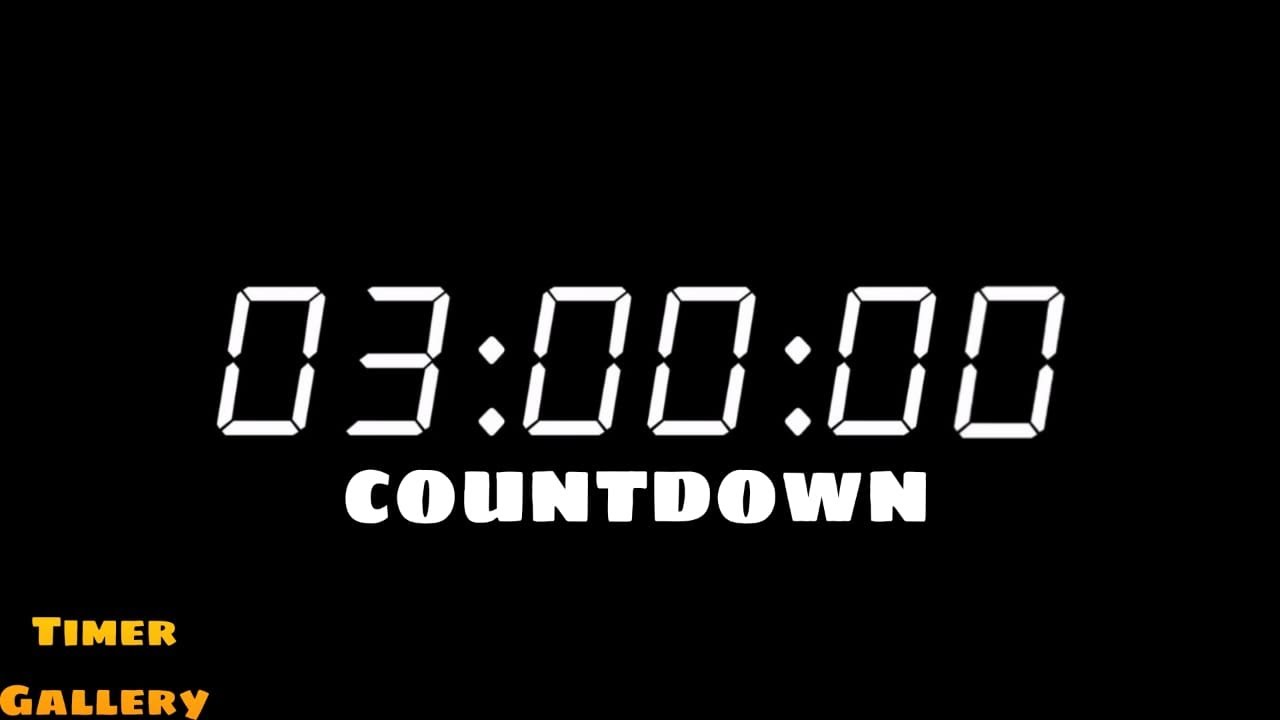 TIMER 3 HOURS WITH ALARM | TEMPORIZADOR 3 HORAS COM ALARME - YouTube