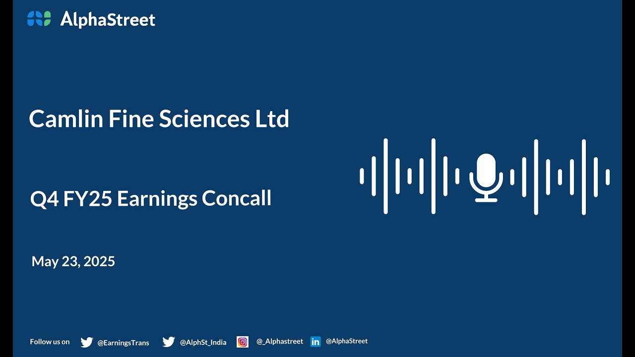 Camlin Fine Sciences Ltd Q4 FY2024-25 Earnings Conference Call - YouTube