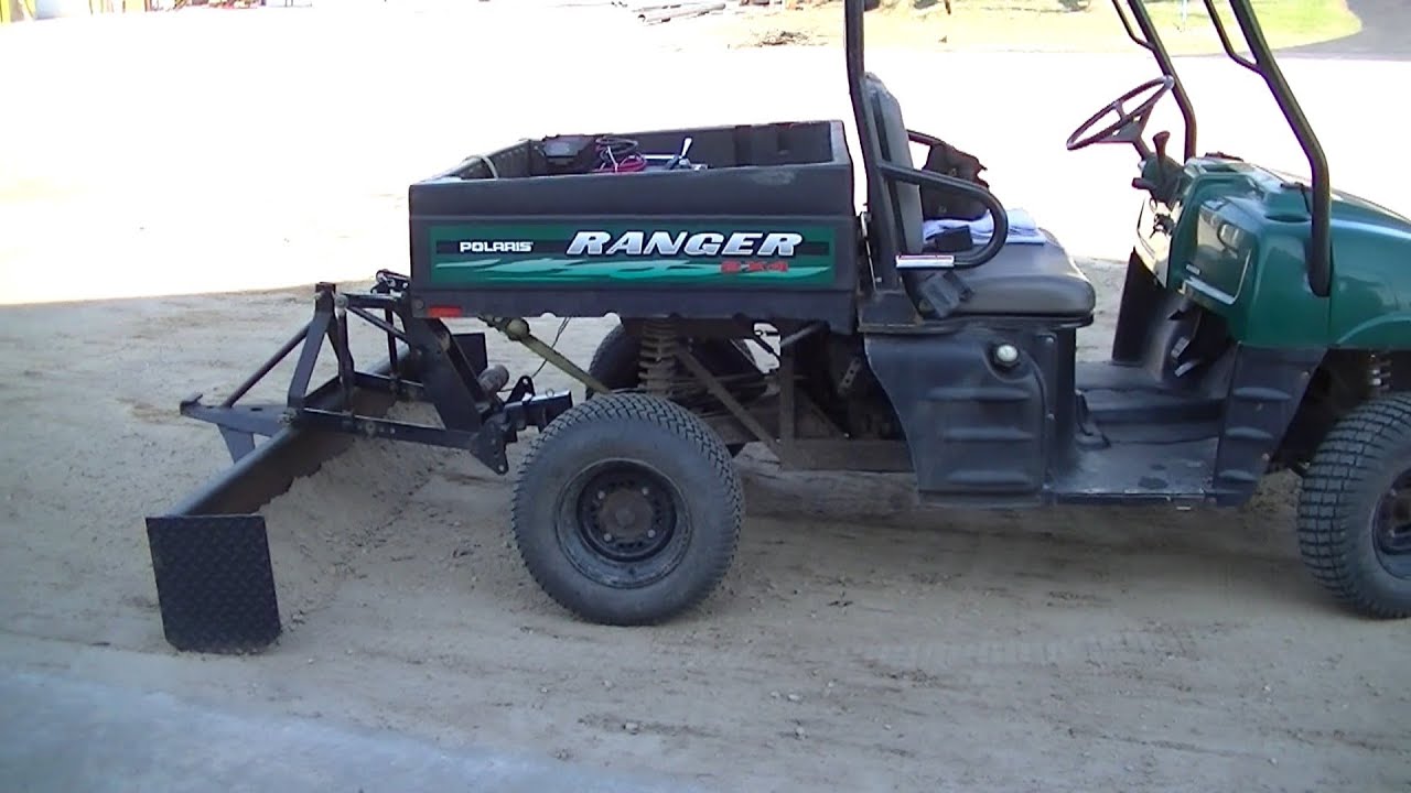 Polaris Ranger 500 3 Point Hitch & 7ft Box Blade 2002 Series 10 - YouTube