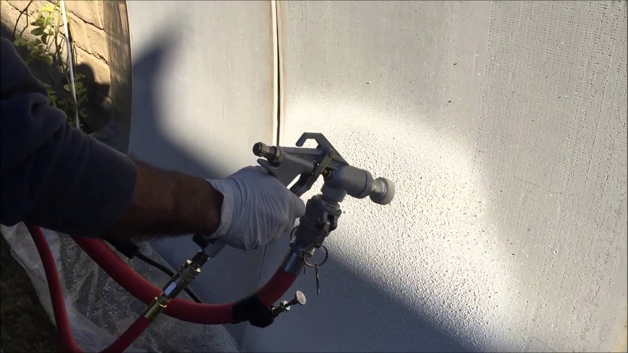 spraying dryvit pastel base - YouTube