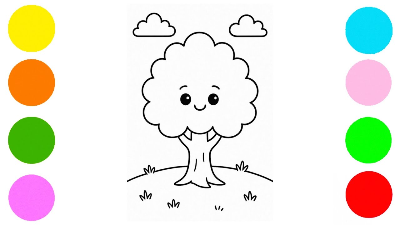 How to Draw a Simple Tree Step by Step for Kids - YouTube