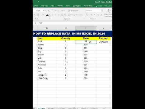 HOW TO REPLACE DATA IN MS EXCEL IN 2024 #exceltutorial #exceltips #techiskills #msexcel #excel ...