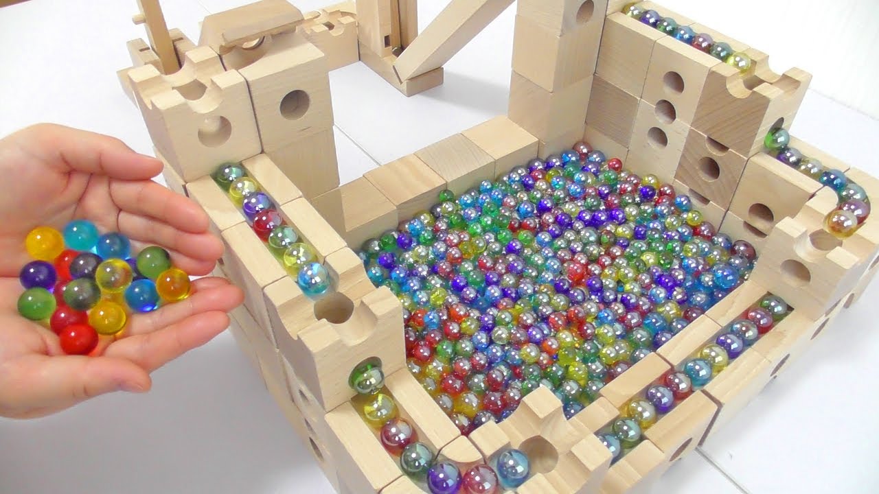 Marble Run Healing ASMR ☆ Wooden Cubolo Hit Course x Wooden Silova ...