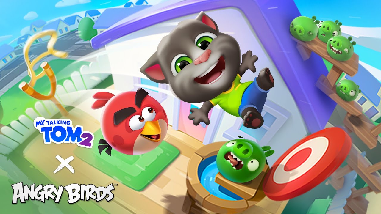Talking Tom + Red vs. The Pigs! 🐷💥 @AngryBirds X My Talking Tom 2 - YouTube