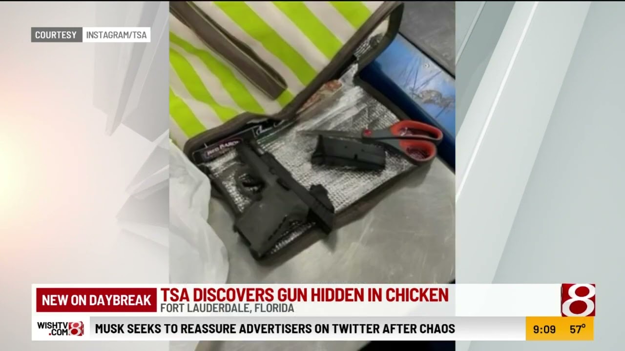 TSA discovers gun hidden inside raw chicken - YouTube