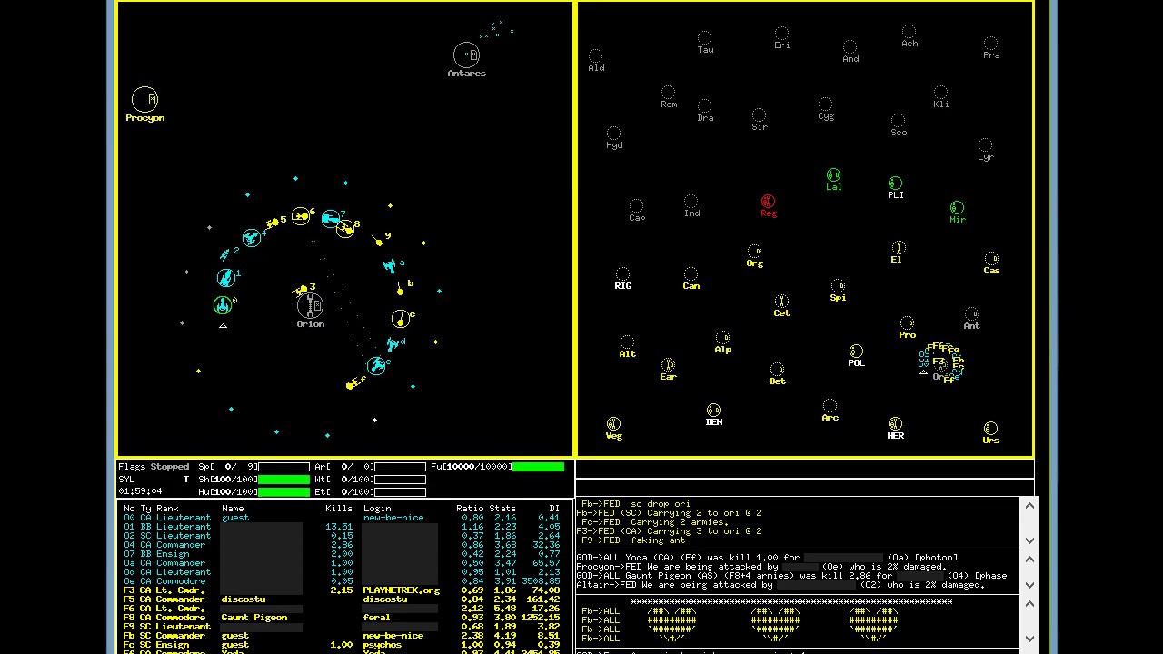 Netrek gameplay - clips from big game 2020-04-30 - YouTube