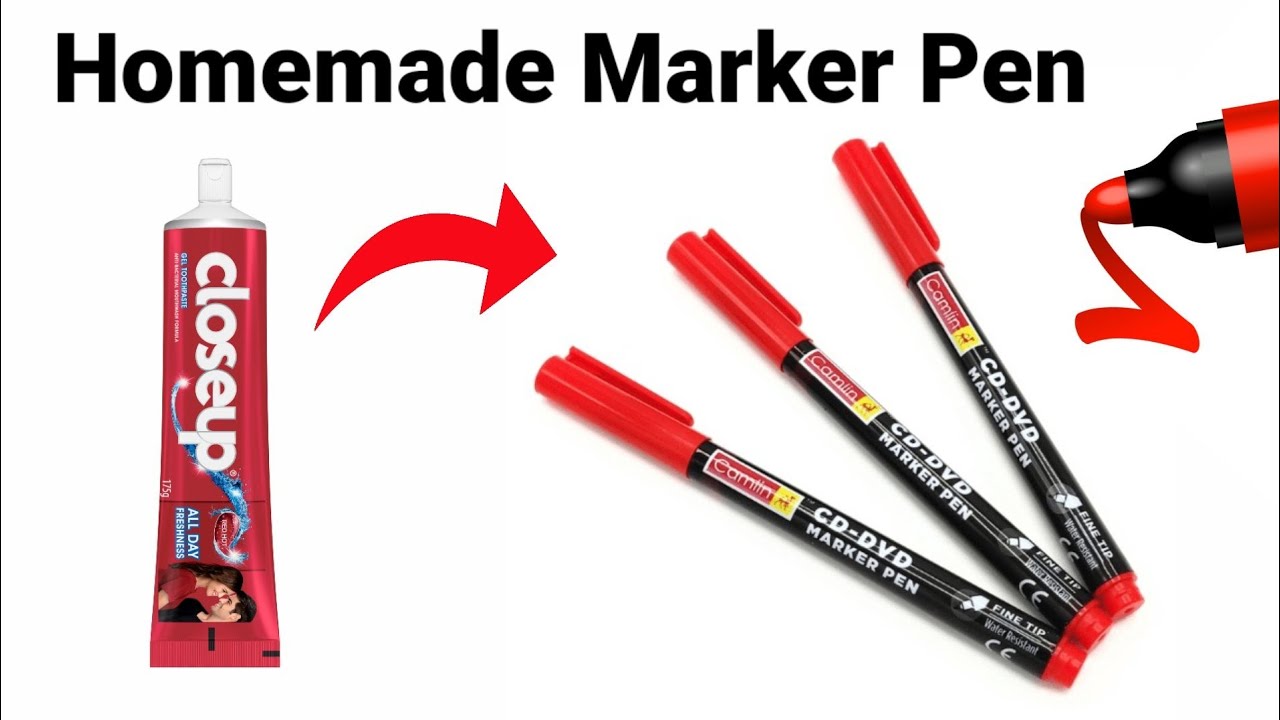 Homemade Red Marker Pen/how to make markers at home - diy copic markers ...