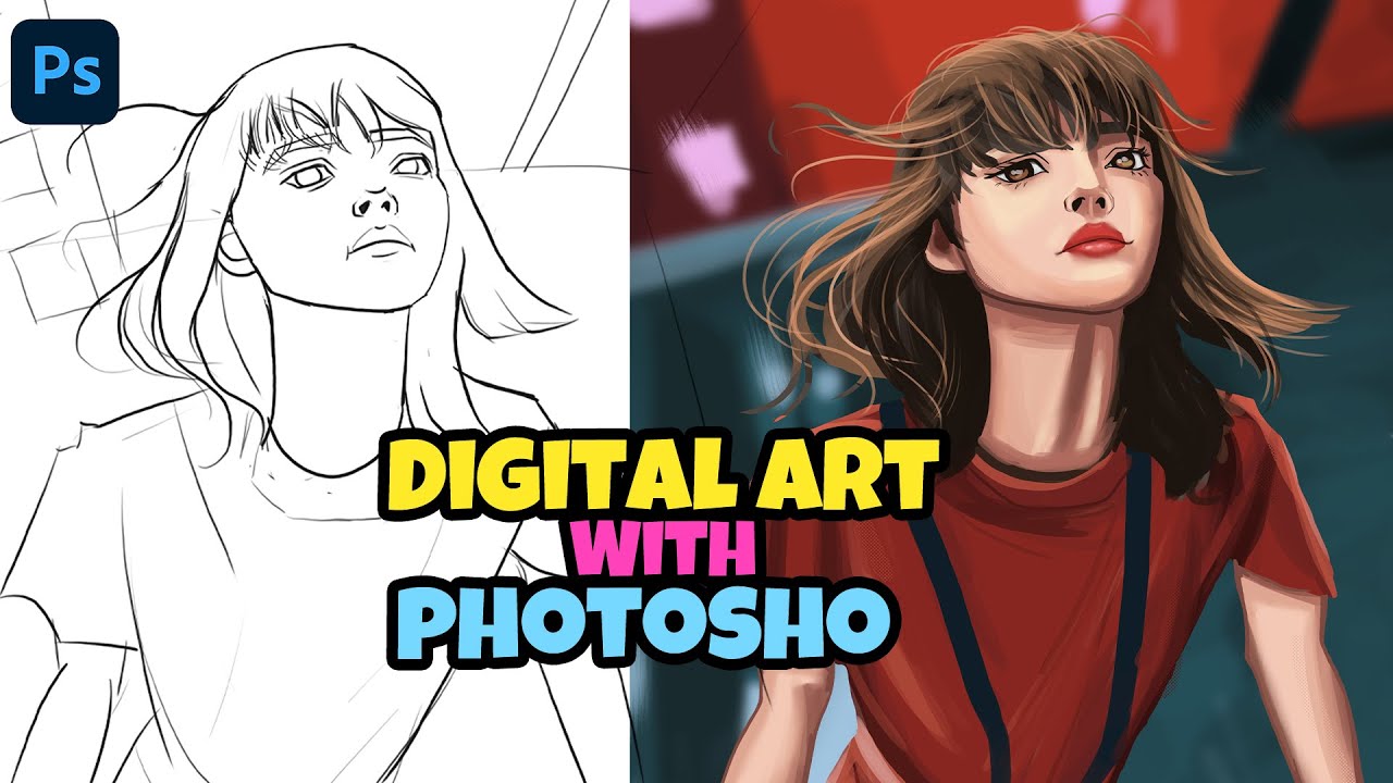 Hard angle !! Portrait with Photoshop Time-lapse - YouTube