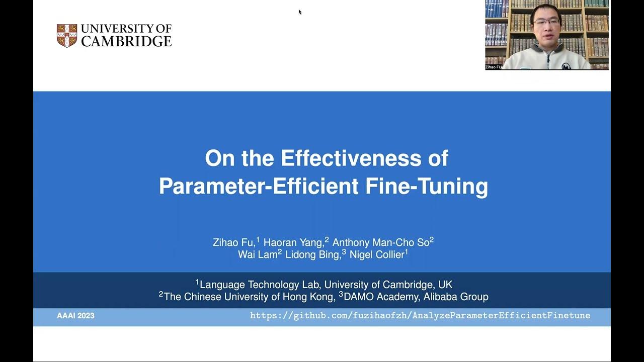 AAAI2023 On the Effectiveness of Parameter-Efficient Fine-Tuning - YouTube