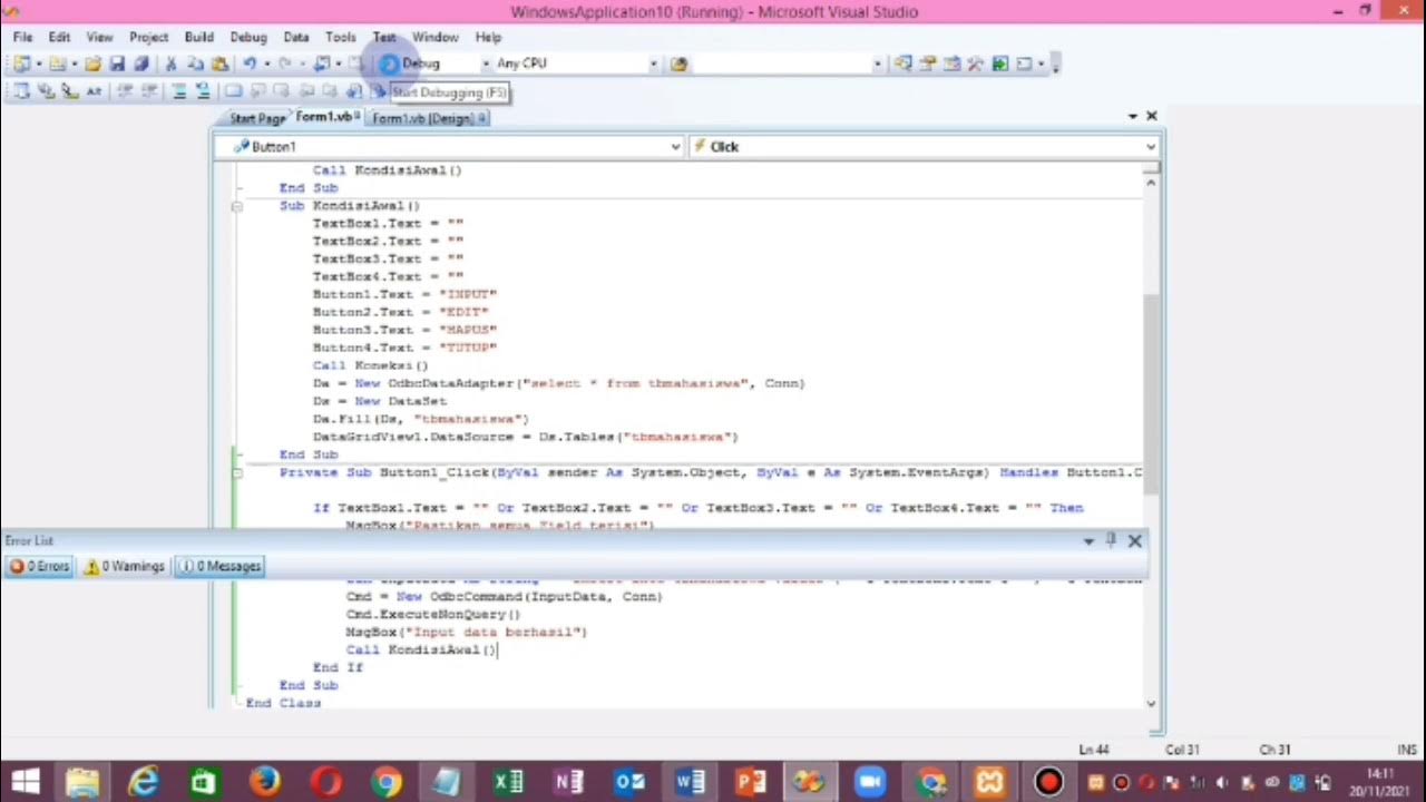 VB. NET CRUD Database MySQL (Input, Edit, Delete) Visual basic - YouTube