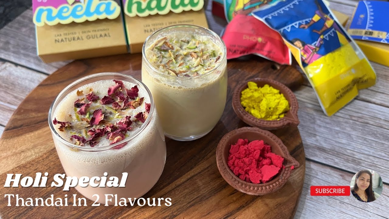 Thandai recipe in 2 flavours | Classic Thandai, Rose thandai | Holi ...