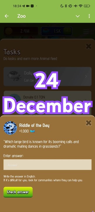 Riddle Of The Day Zoo 24-25 December | Zoo Riddle Of The Day 24-25 December | Riddle Of The Day ...