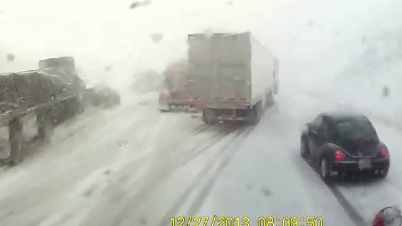 Wyoming I-80 Pile Up Accident DashCam View 4/2015 - YouTube