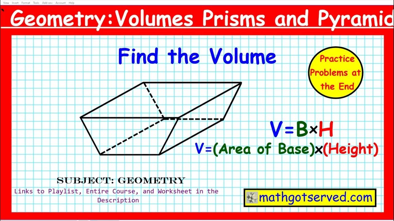 Geometry Find Volume of Pyramids Prism Mathgotserved Vtext Examples ...