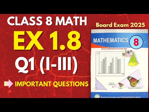 Class 8th Math New book Unit 1 Exercise 1.8 Question 2 (i-iii)- 8TH ...