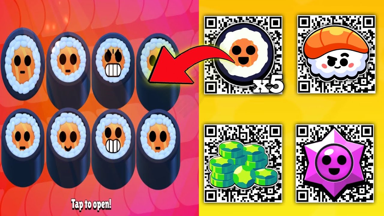 LAST CHANCE 🎁 X5 SUSHI ROLLS QR CODE 🤩 BRAWL STARS QR CODES | BRAWL ...