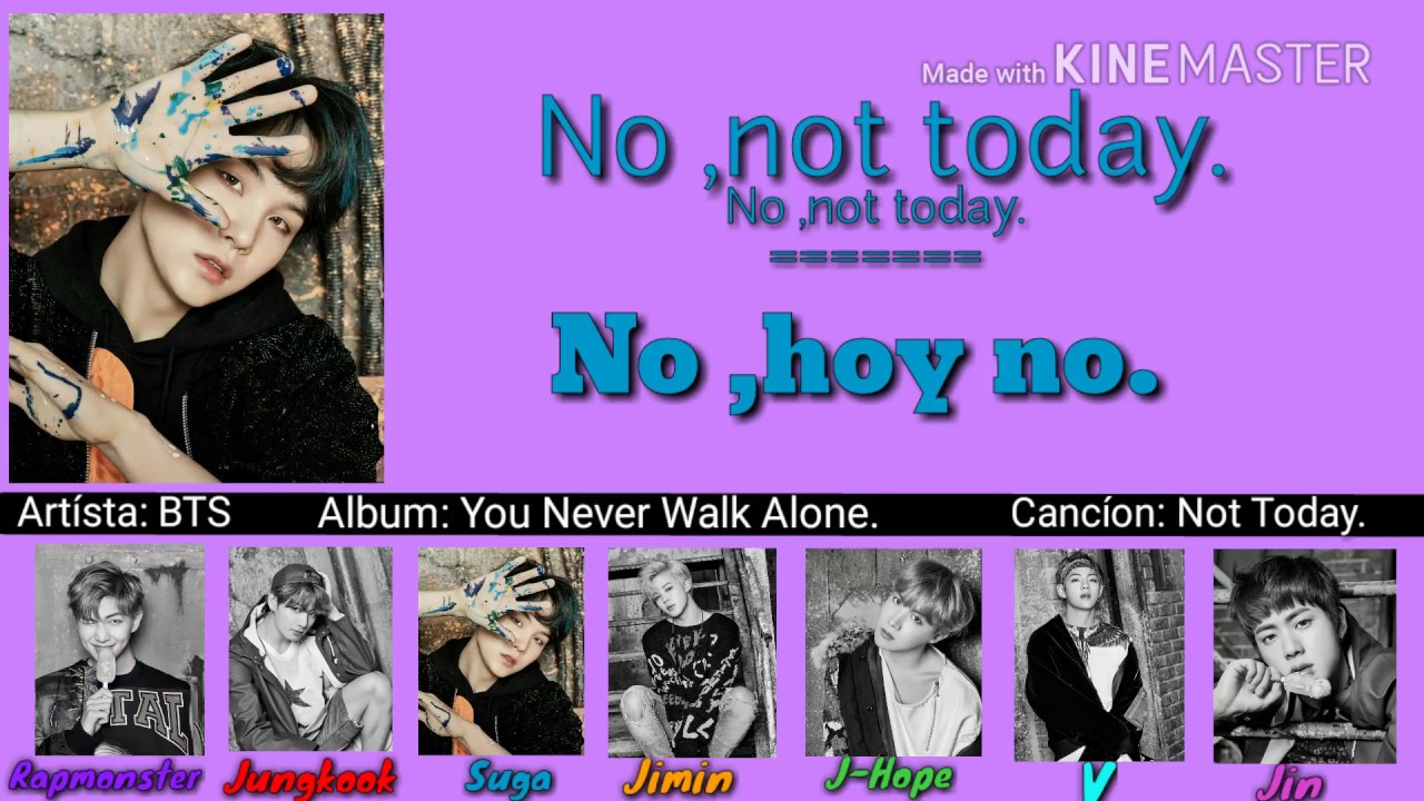 BTS -NOT TODAY Lyrics Color Coded Sub (Esp/Hang/Rom) - YouTube