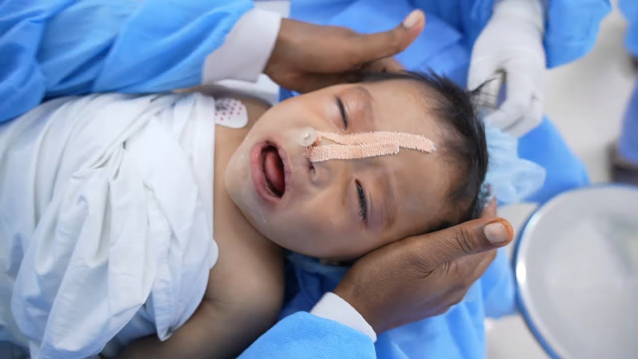 Crying Baby Waking up from Anesthesia after Surgery - YouTube