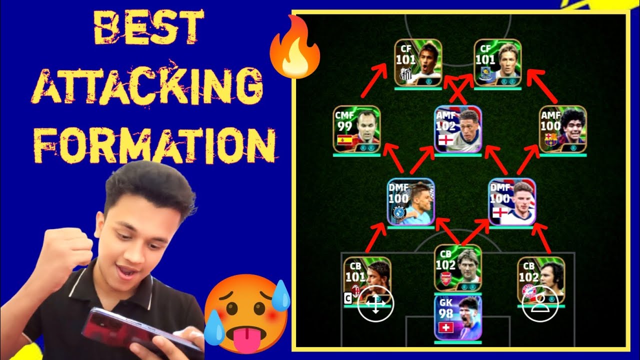 E-FOOTBALL BEST ATTACKING FORMATION 3 GOALS IN 30 MINUTES | BEST ...