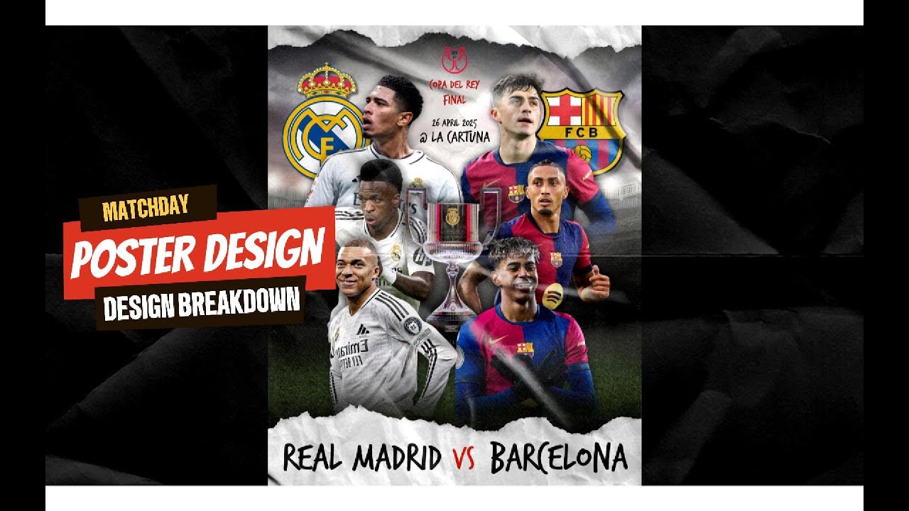 MATCHDAY | Poster Design Canva | Real Madrid vs Barcelona / Copa del ...