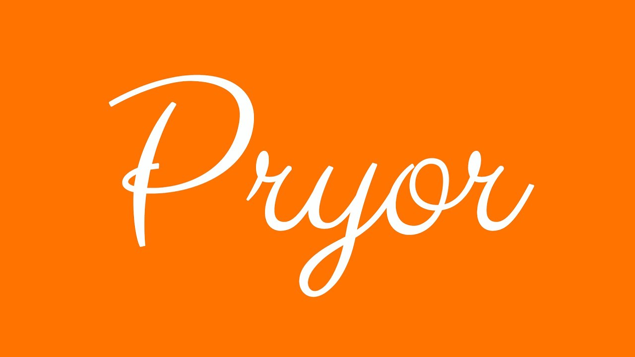 Learn how to Sign the Name Pryor Stylishly in Cursive Writing - YouTube