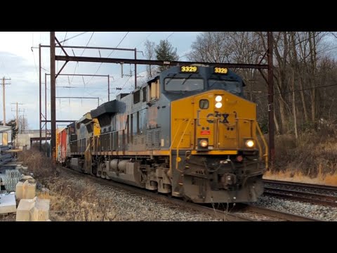 CSX M403 & M404 Same Power Coming & Going Langhorne - YouTube