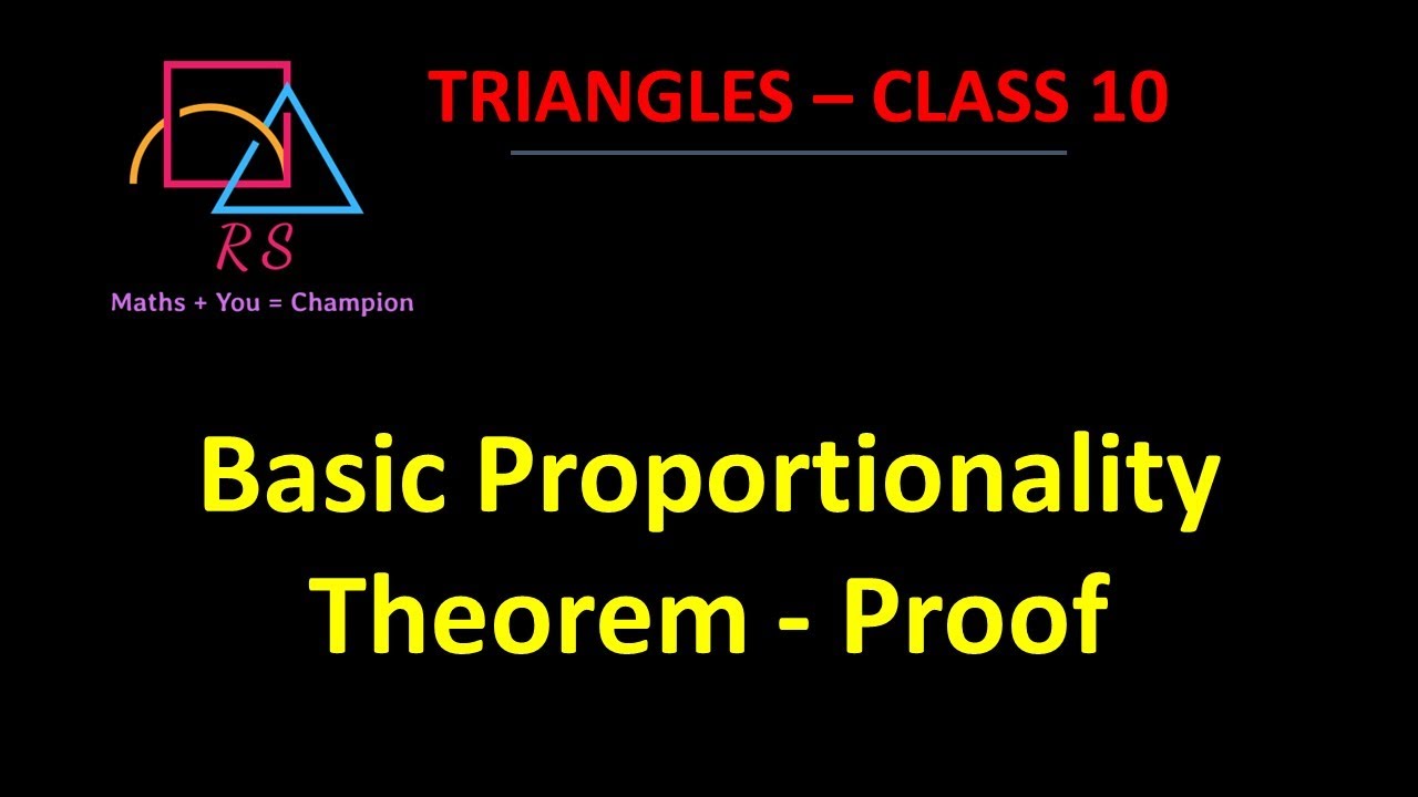 Basic Proportionality Theorem Proof ll BPT ll Triangles class 10 - YouTube