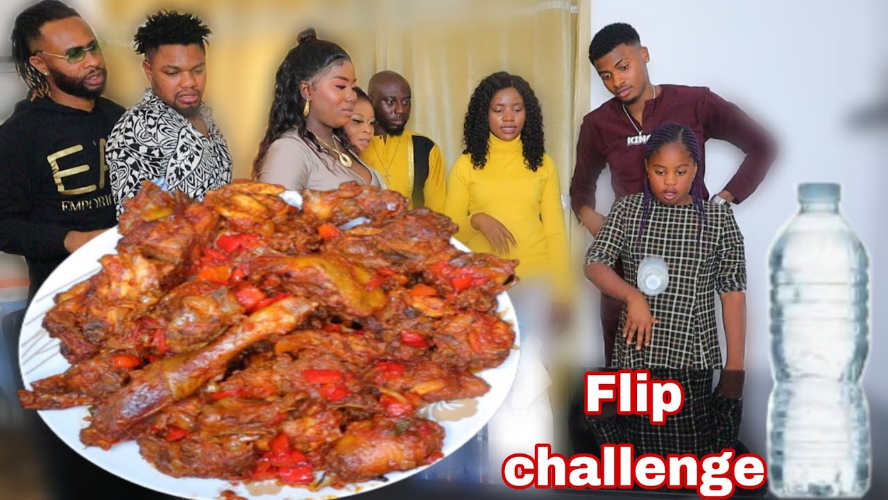 FLIP AND EAT CHALLENGE WITH OUR FRIENDS | HILARIOUS AND FUN CHALLENGE | CHICKEN SAUCE MUKBANG ...