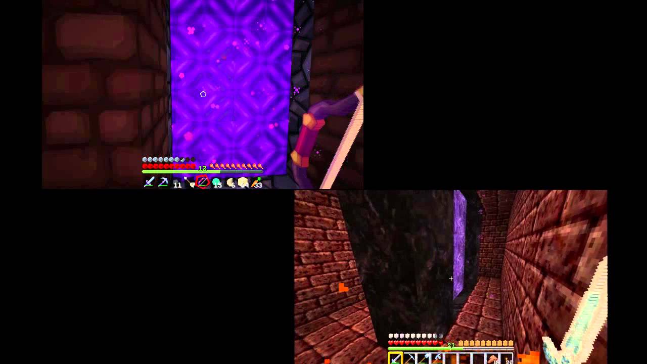 MineCraft Nether portal arrow shot - YouTube
