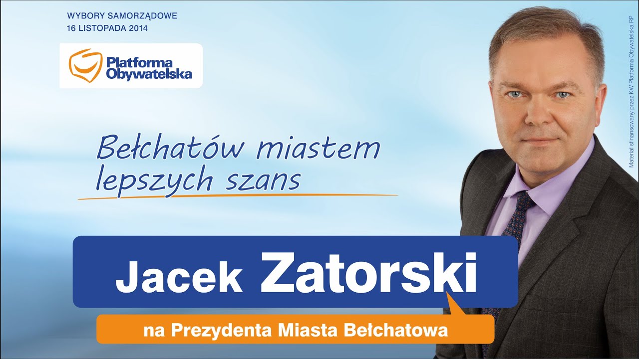 Jacek Zatorski Kandydat na Prezydenta Miasta Bełchatowa - YouTube