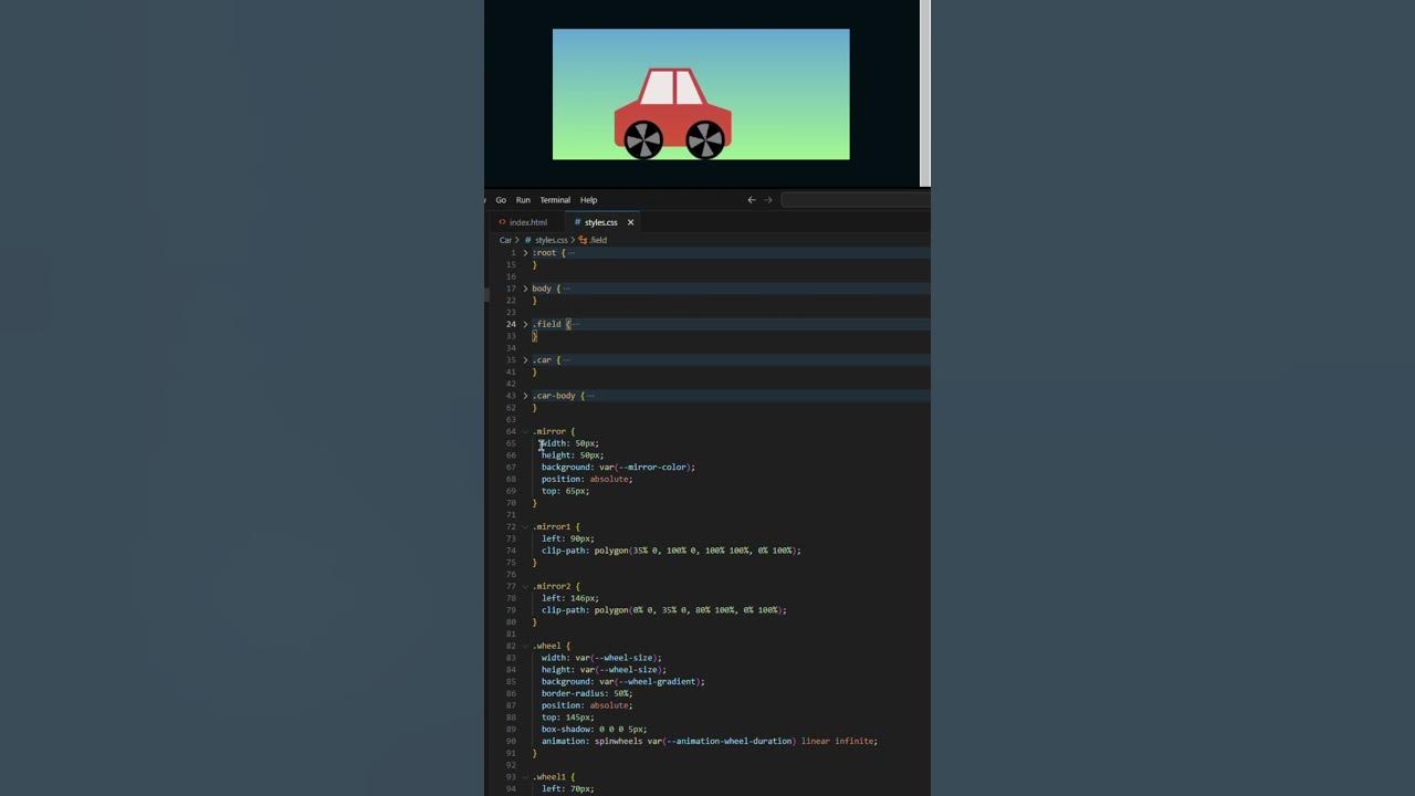 Car Animation - HTML and CSS #css #html #cssbattle #shorts #battles4u - YouTube
