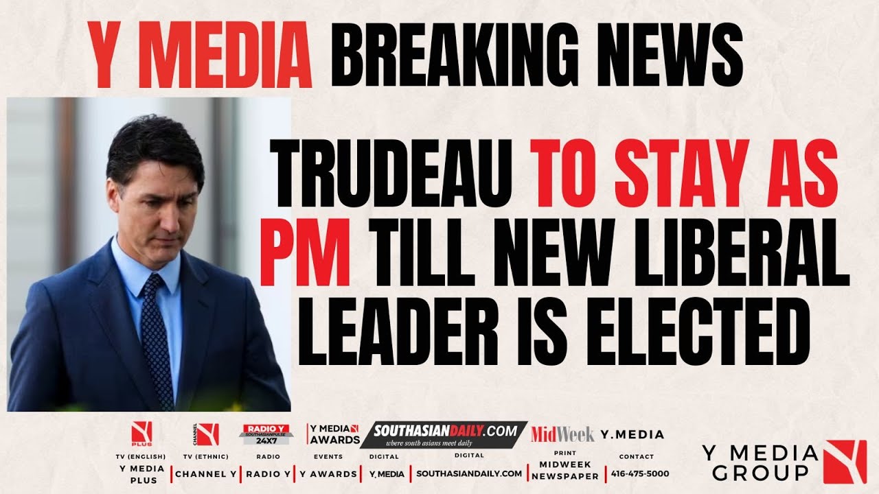 Y MEDIA BREAKING NEWS: PM JUSTIN TRUDEAU RESIGNS AS LIBERAL LEADER ...