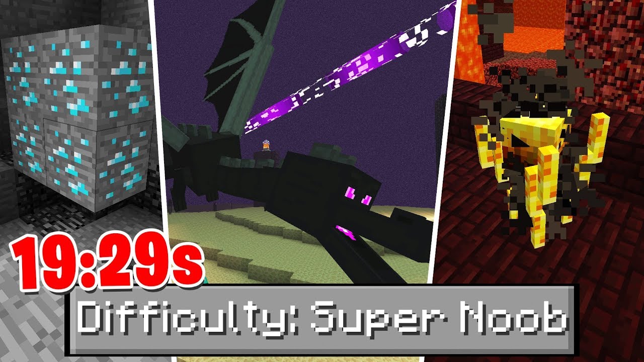 I Tried The Minecraft SUPER NOOB DIFFICULTY SPEED RUN.. - YouTube
