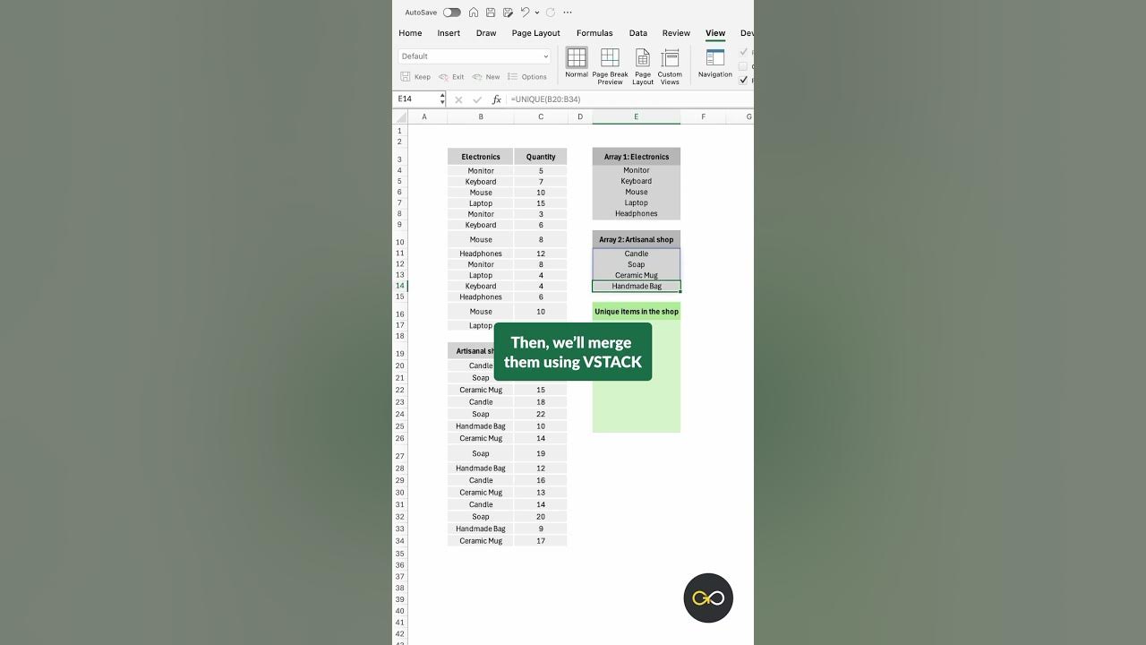 #ExcelShorts | How to Combine Dynamic Arrays in Excel Using VSTACK - YouTube