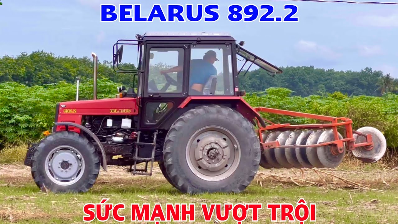 Ngày đầu khai trương đem siêu phẩm belarus 892.2 đi cày ở tân hưng - YouTube