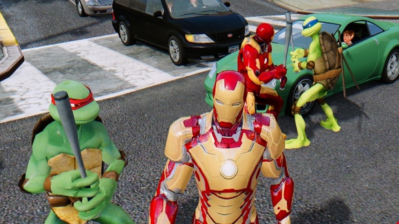 IRON MAN ARMY VS TEENAGE MUTANT NINJA TURTLES - EPIC FAIL BATTLE - YouTube